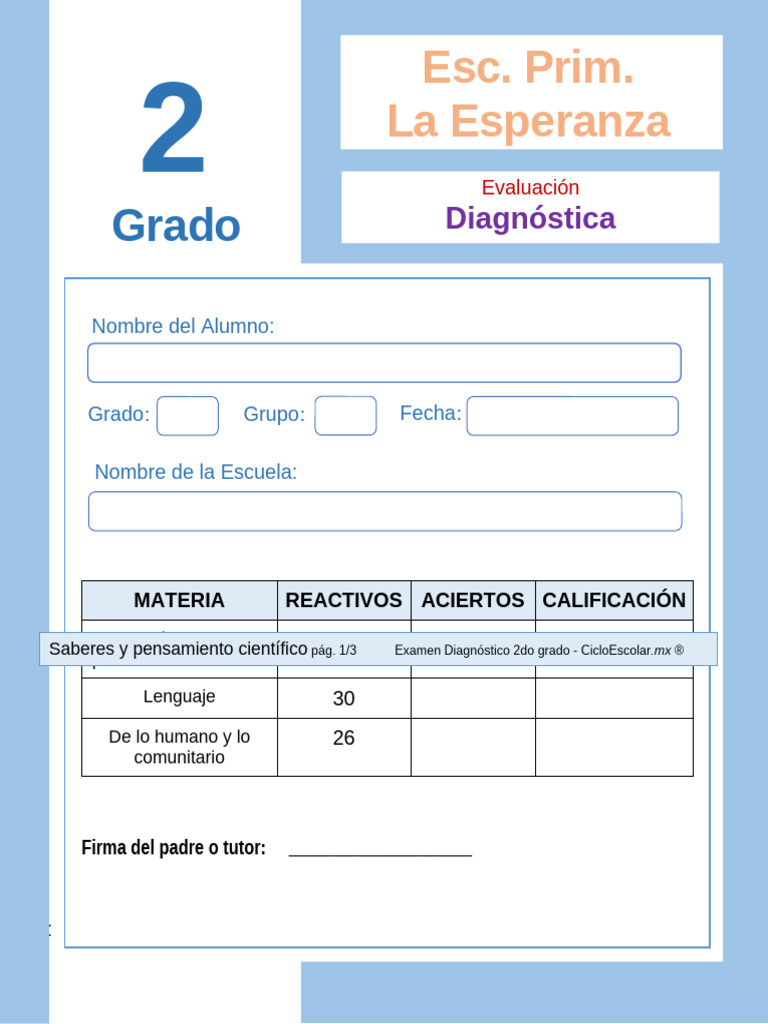 Exam Segundo Grado 2025 | PDF | Zoología