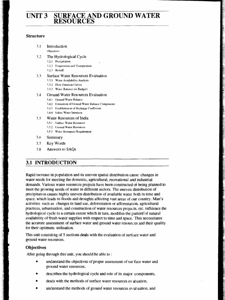 Module 2. Sources of Water | PDF | Stream | Water