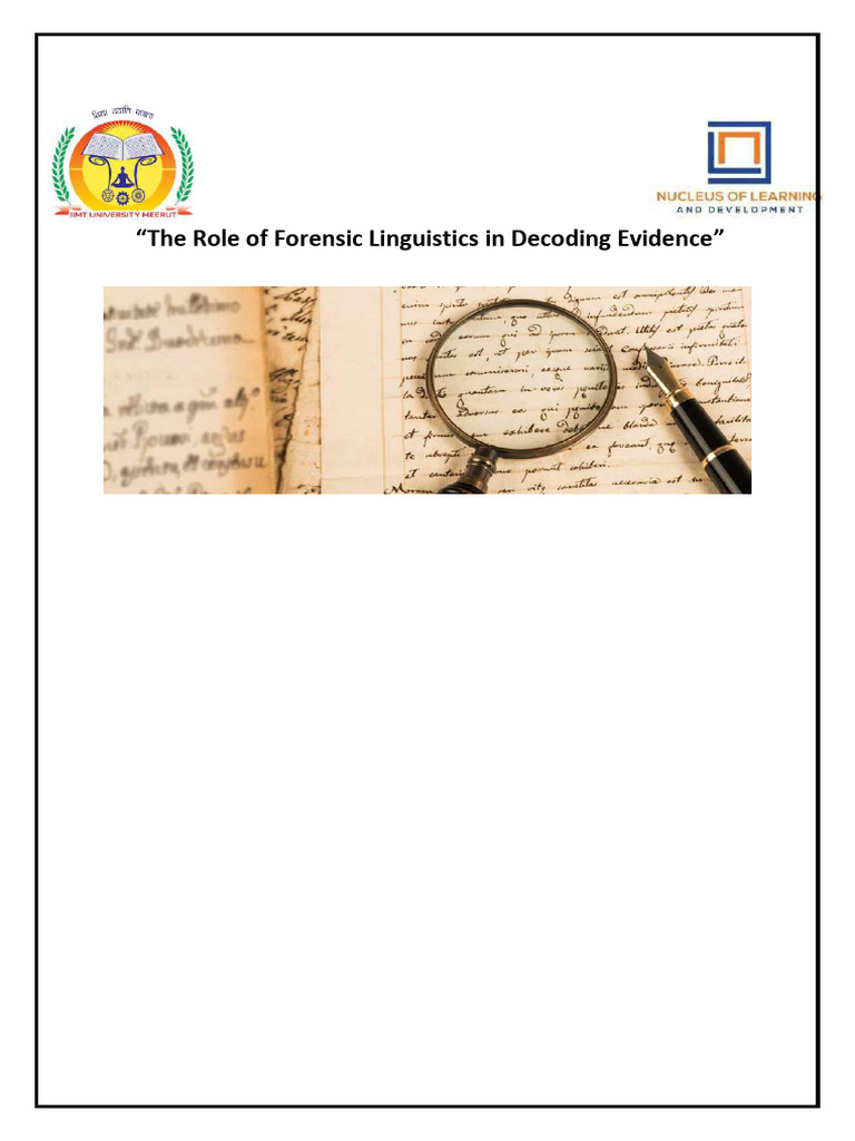 FDP Forensic Linguistics IIMT University Meerut | PDF | Linguistics | Forensic Science