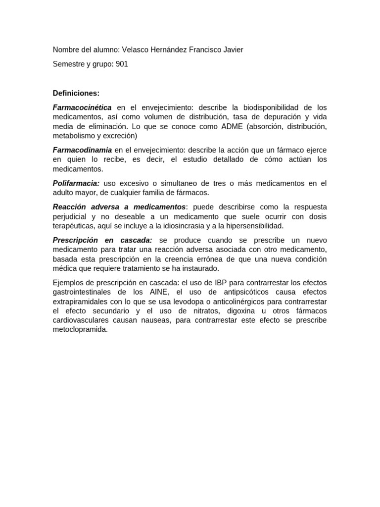 Farmacología Geriatríca | PDF