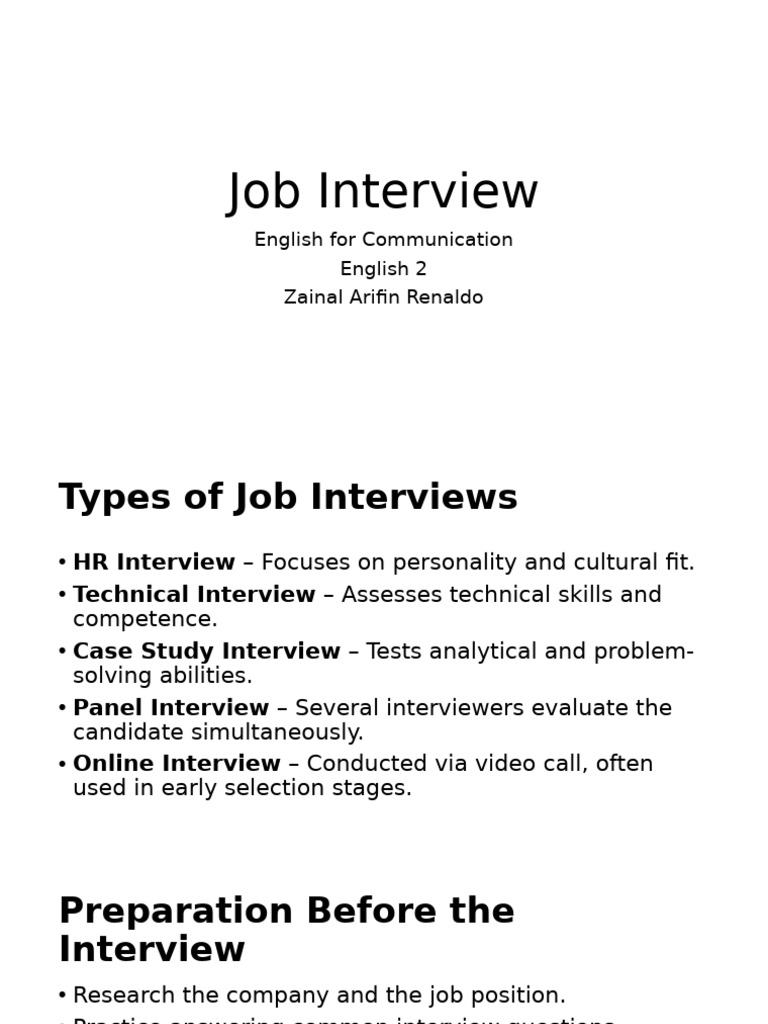 Job Interview English 2 | PDF