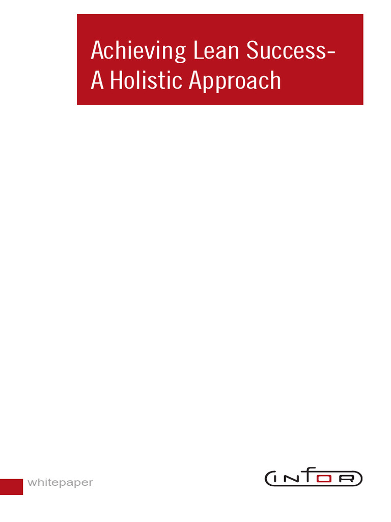 Lean Success: A Holistic Approach Guide | PDF | Lean Manufacturing ...