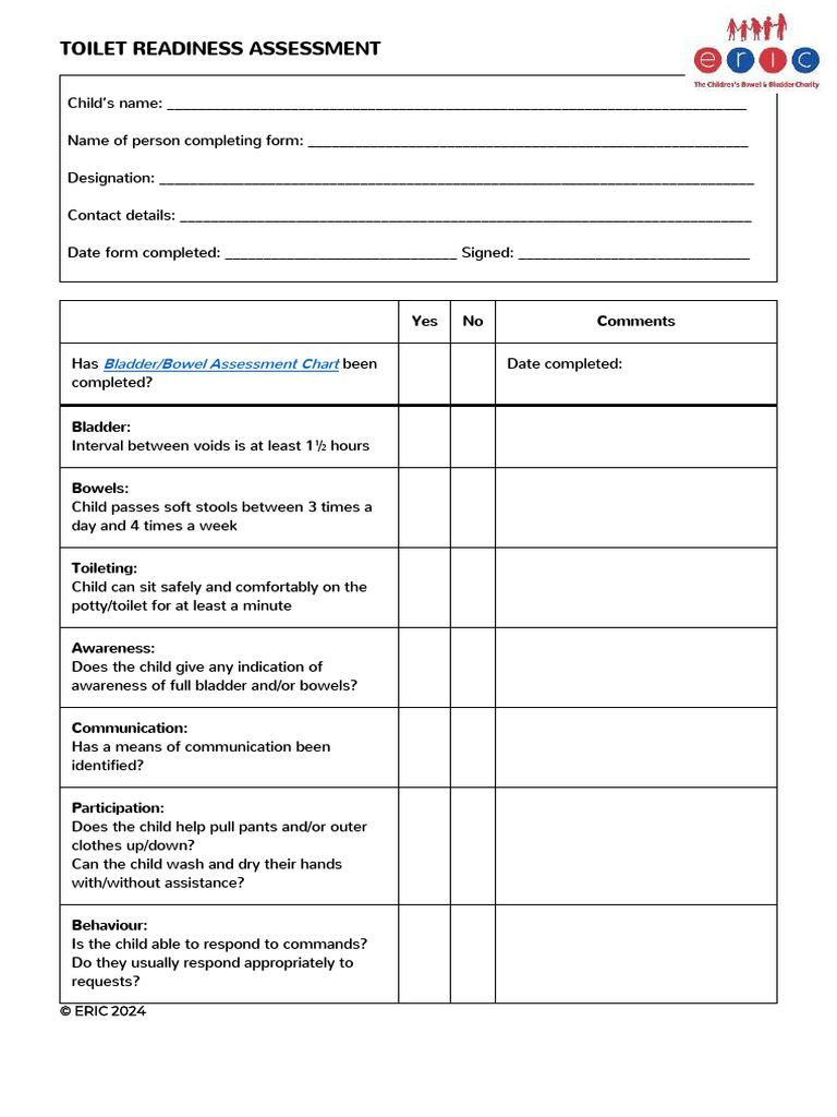 Toilet Readiness Assessment Form | PDF