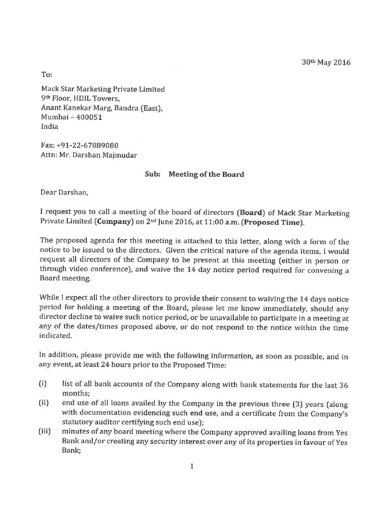 Letter From PCC Director To Mack Star | PDF