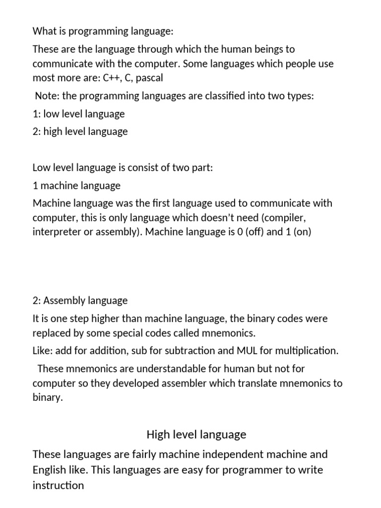 Overview of Programming Languages | PDF