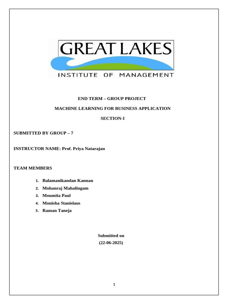Mlba-Sec 1-Group 7 End Term Final | PDF | Receiver Operating ...