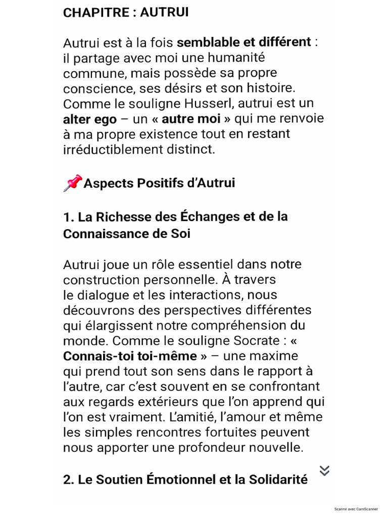 Chapitre Autrui | PDF