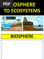 Biosphere To Ecosystems Grade 10 Notes | PDF | Ecosystem | Food Web