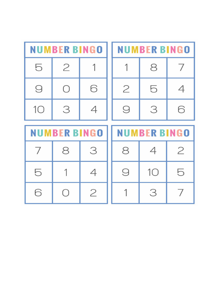 Printable Numbers For Bingo Cards - JPG | PDF