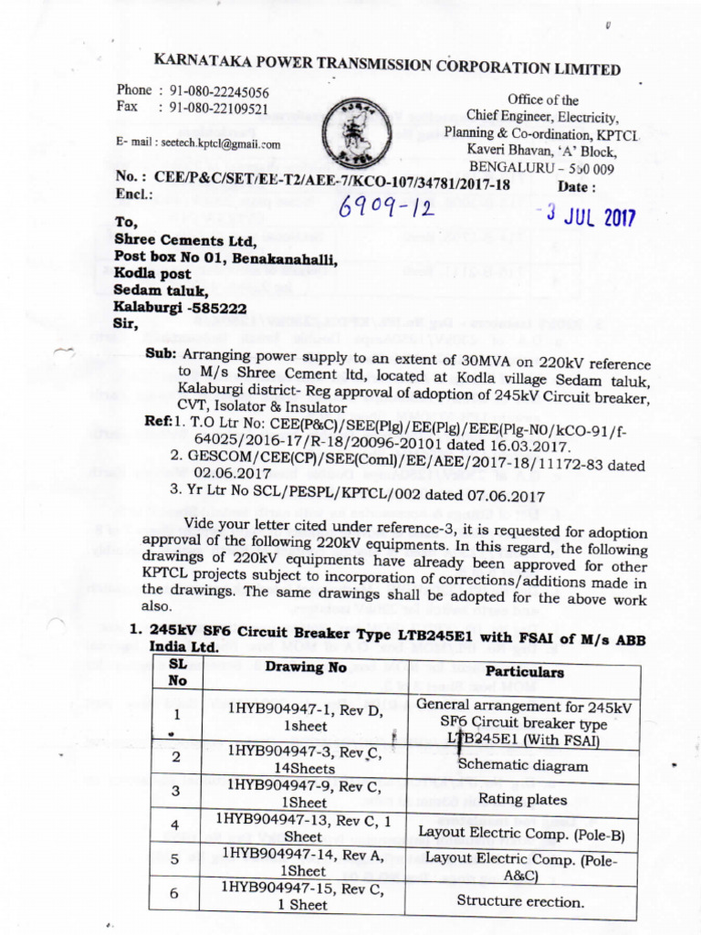 SF 6 Circuit Breaker (Abb) | PDF