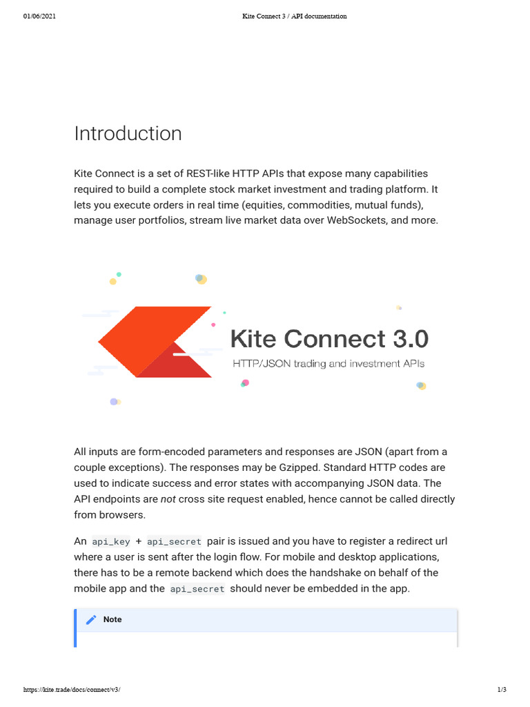 Kite Connect 3 - API Documentation 2 USA | PDF | Information Technology ...