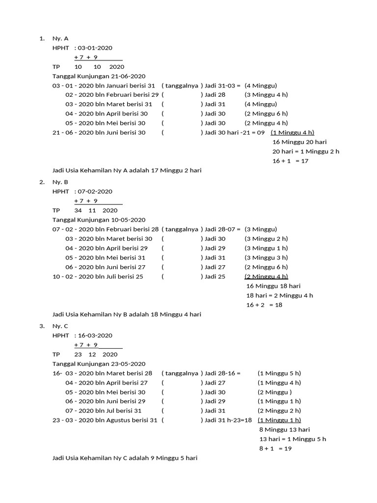 Usia Kehamilan Berdasarkan HPHT | PDF