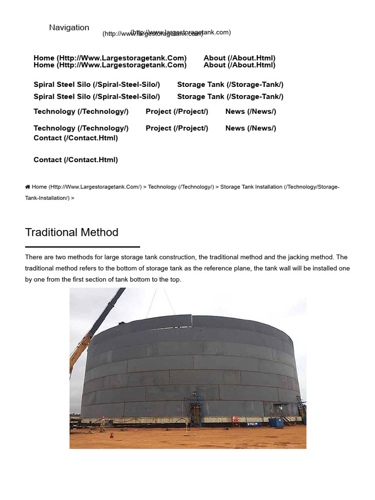 Traditional Method For Storage Tank Construction | PDF | Materials ...