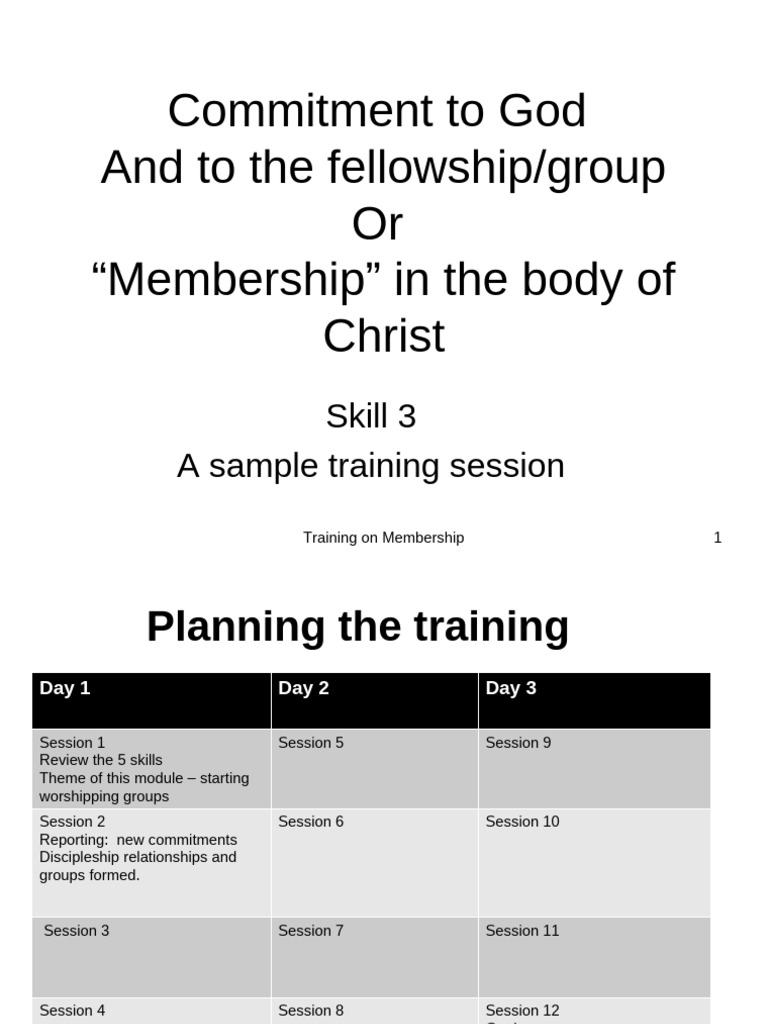 Training for Church Membership Skills | PDF | Disciple (Christianity ...