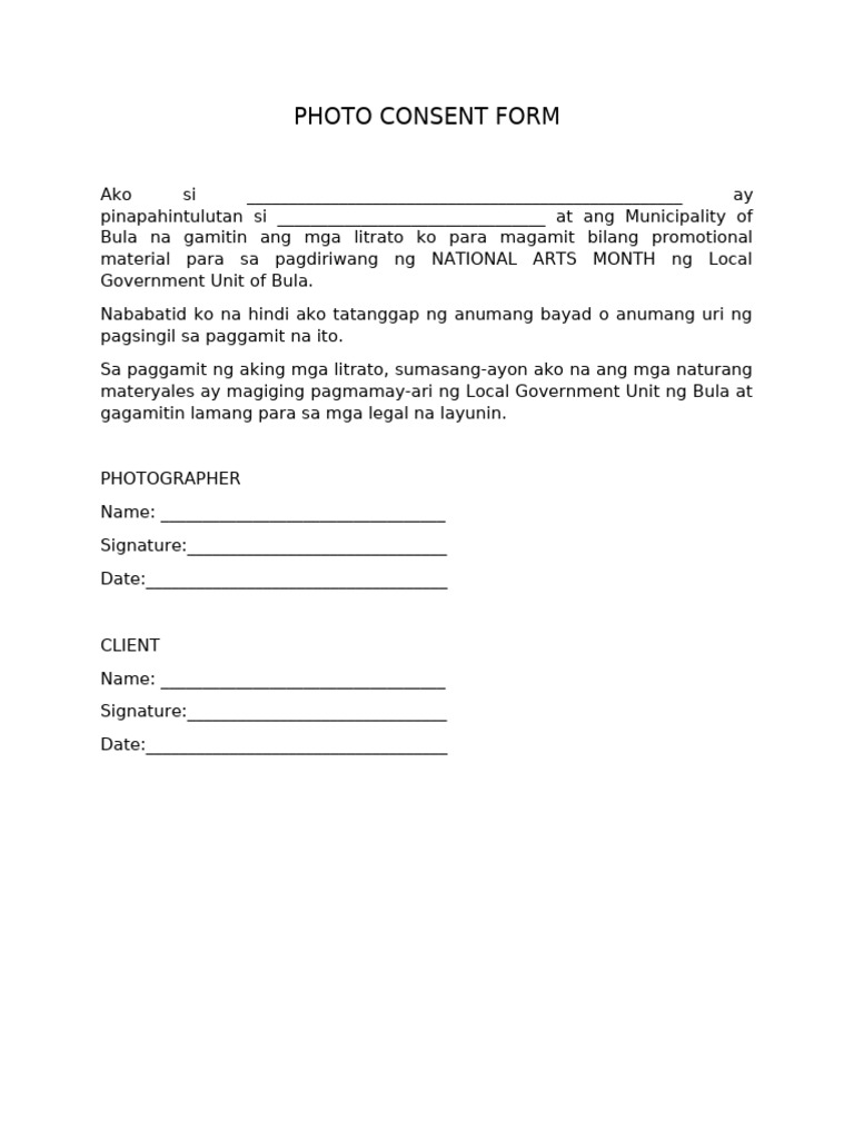 Photo Consent Form | PDF