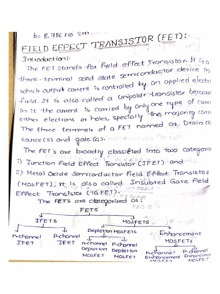 Unit 4 - Junction Field Effect Transistor (FET) | PDF