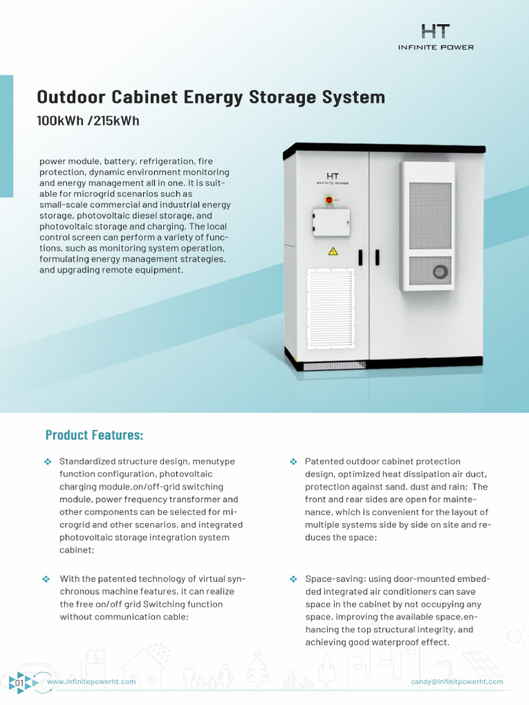 HT Outdoor Cabinet Energy Storage System Specifications-23.11.29 | PDF