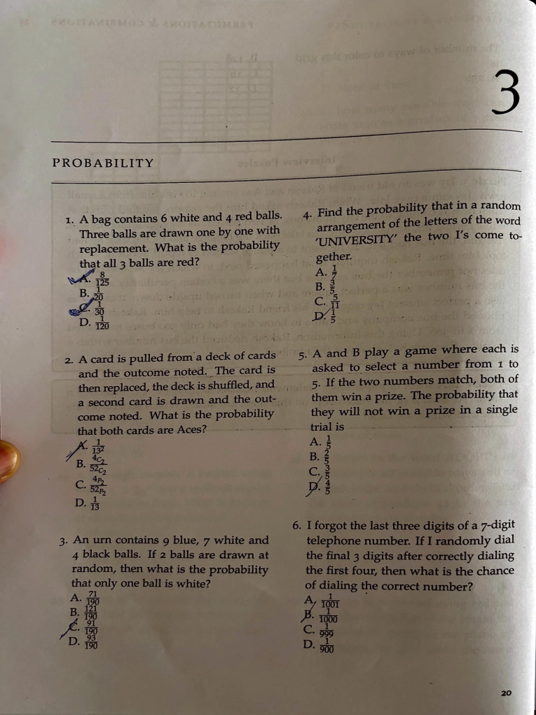 Probability Problems and Solutions | PDF | Probability Theory | Probability