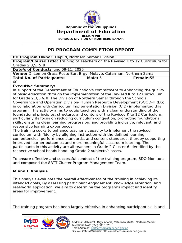 Acr Sa Training Revised K 12 Grade 2 | PDF | Curriculum | Teachers