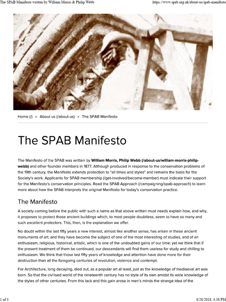 The SPAB Manifesto | PDF