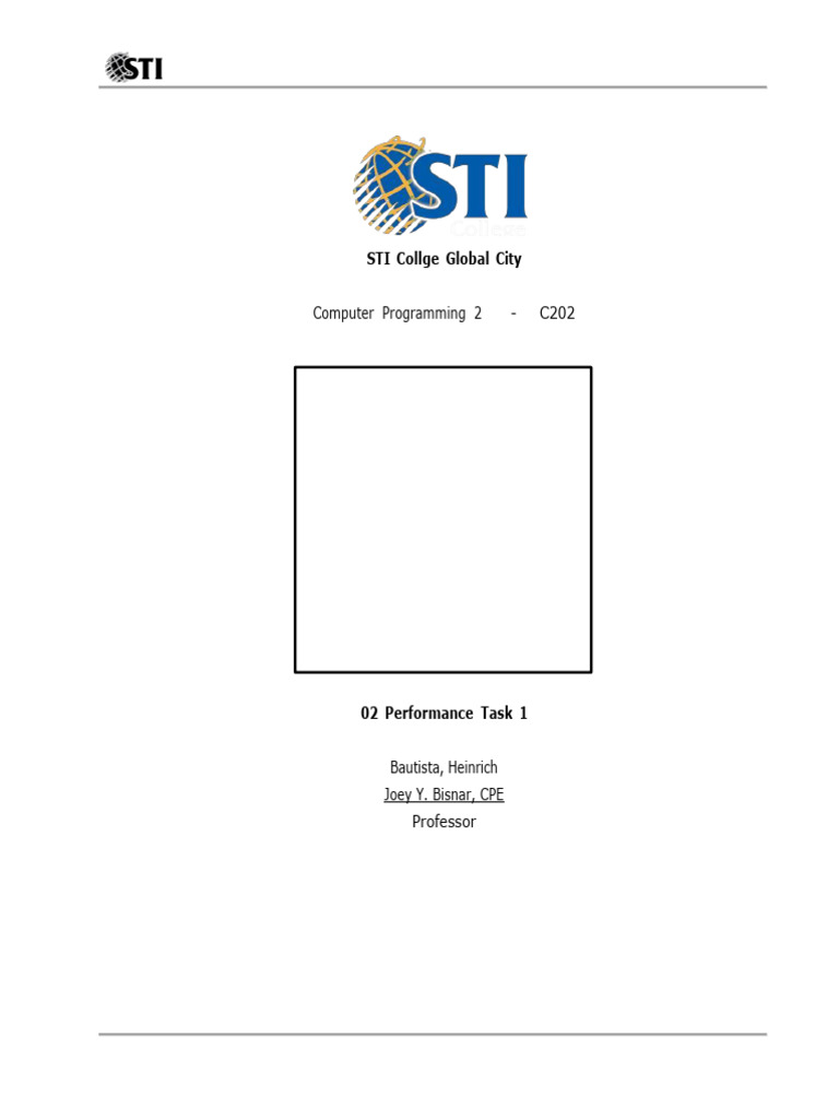 Computer Programming Performance Task 1 | PDF