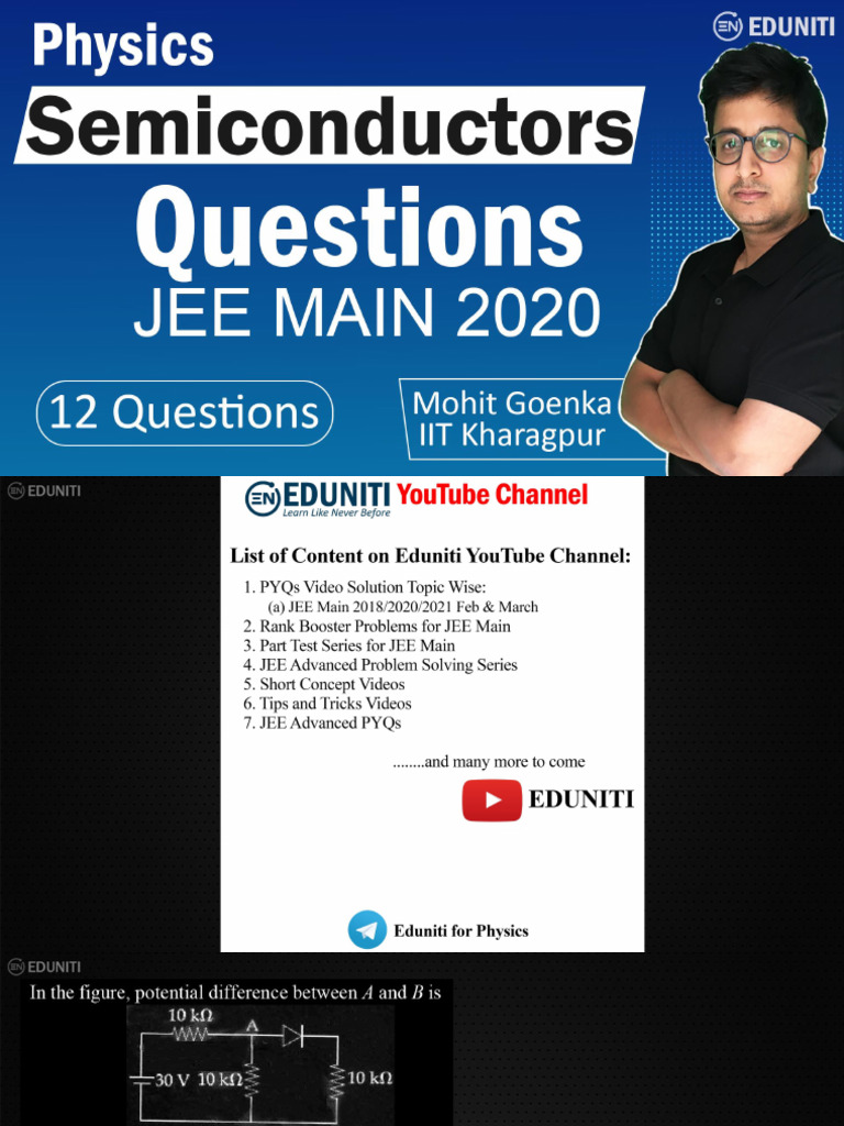 JEE Main 2020 - Semiconductors Question PDF - Eduniti | PDF