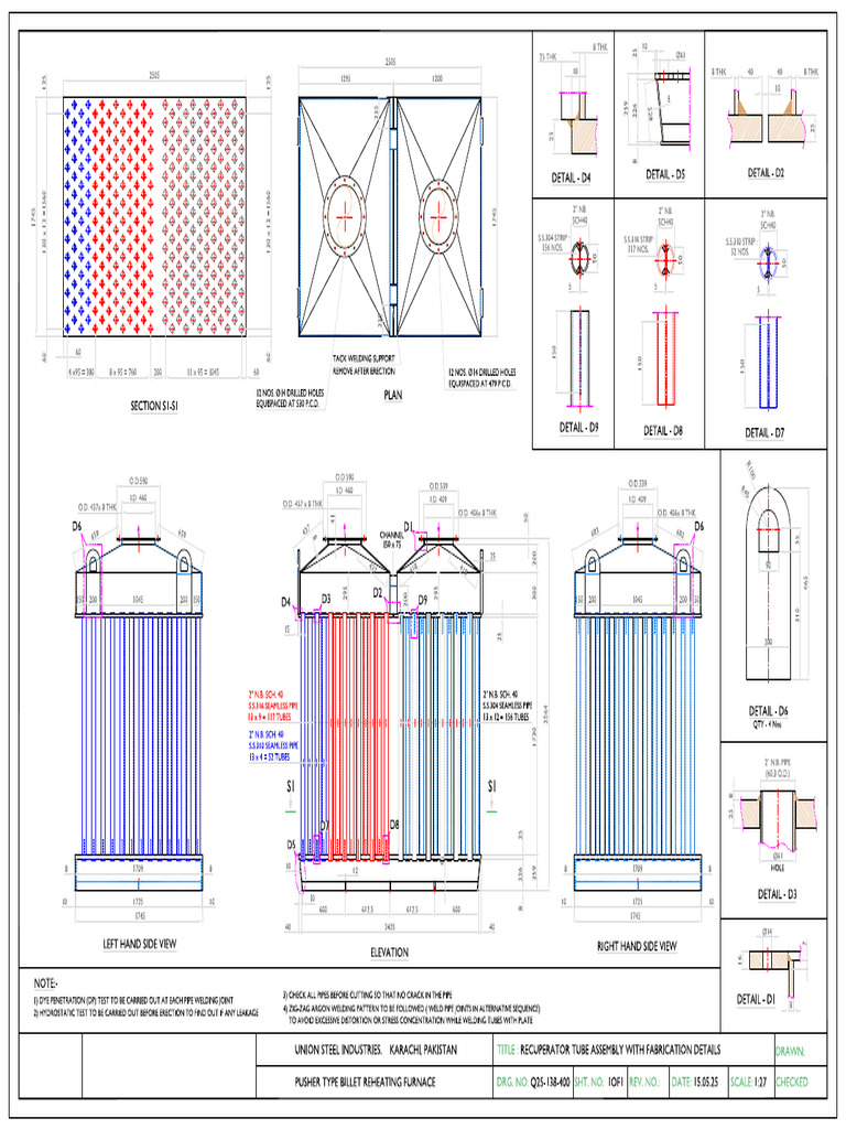 2 Pass Recuperator For Reheating Furnace . | PDF