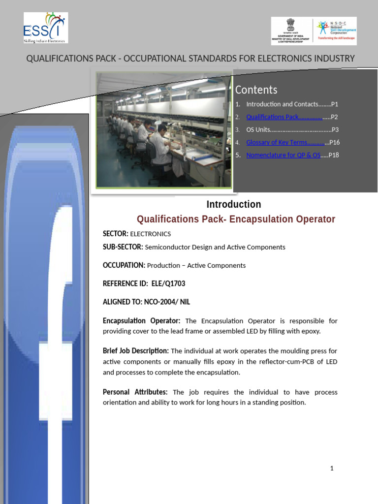 Qualifications for Encapsulation Operator | PDF | Safety | Scope ...