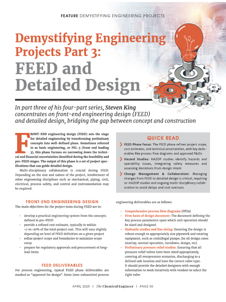 Engineering Projects Part 3 FEED and Detailed Design | PDF