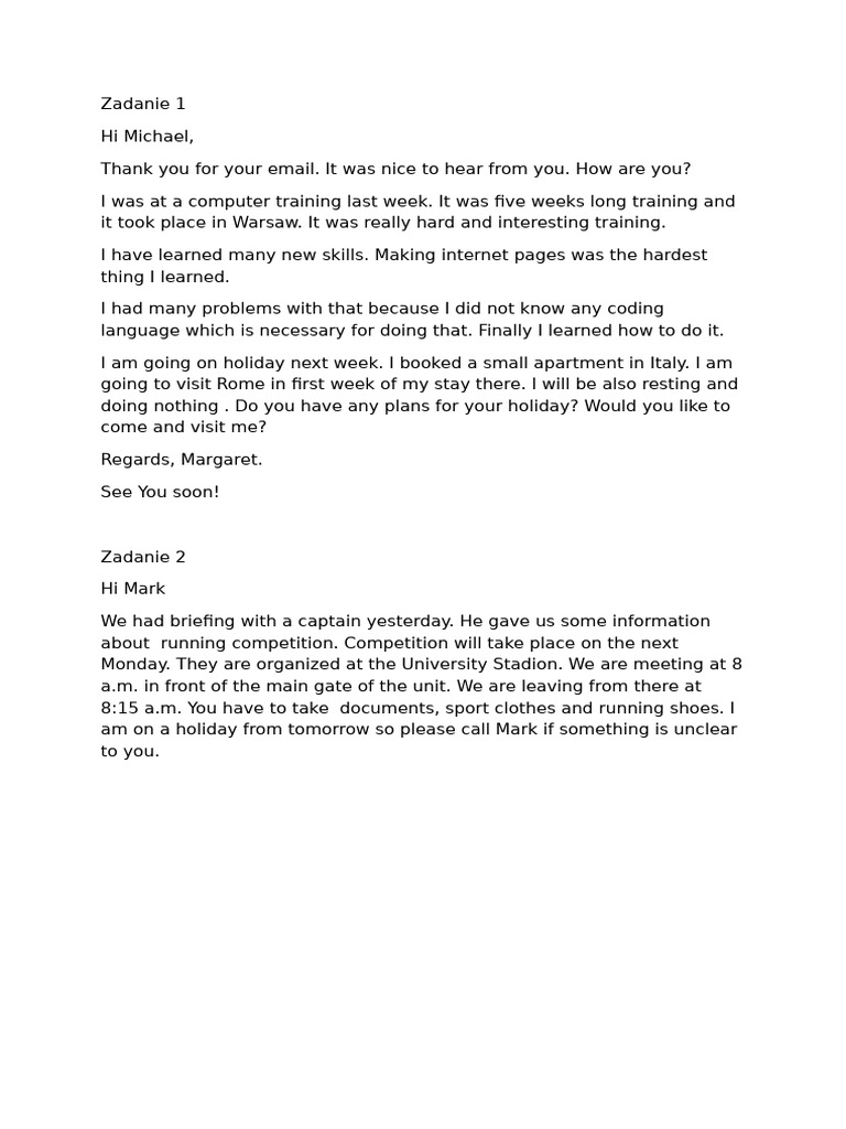 Stanag 1 Przykładowy List Po Angielsku | PDF