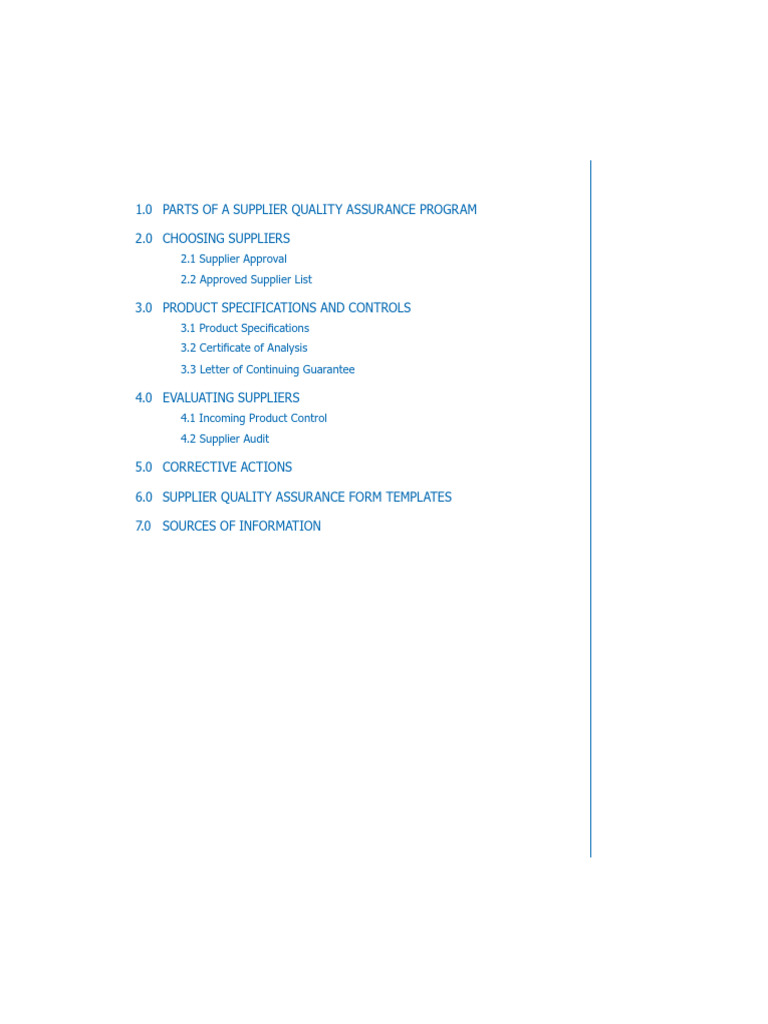 Supplier Quality Assurance Program Guide | PDF | Food Safety ...