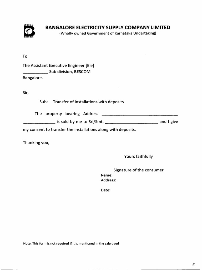 Bescom Noc Karnataka | PDF