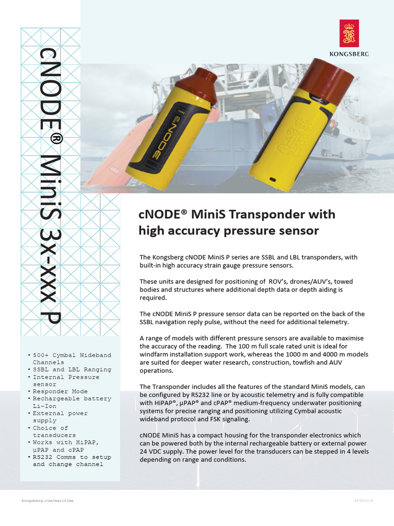 469265a Cnode Minis P Datasheet | PDF | Pressure Measurement | Equipment