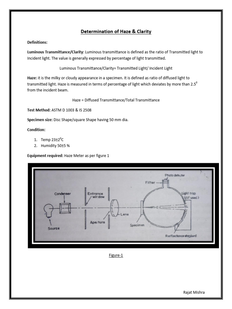 Haze & Clarity Meter | PDF