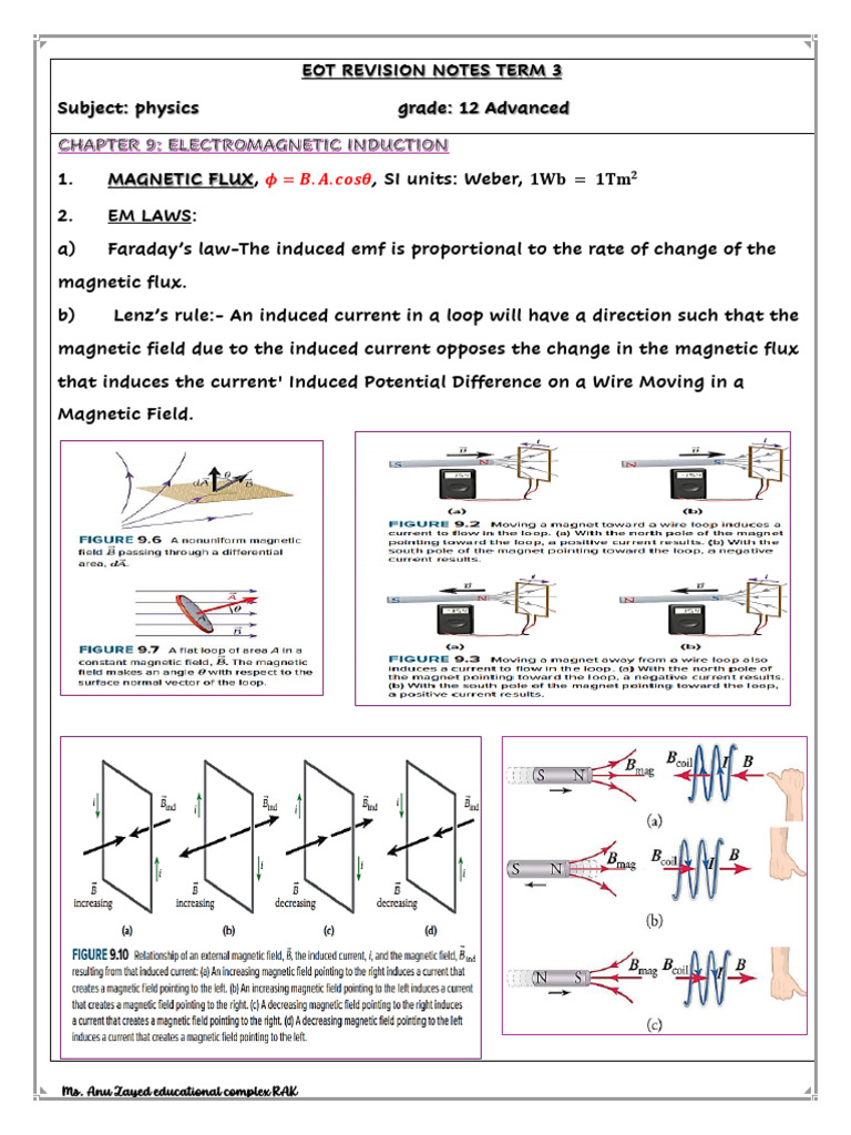 12 Advterm 3 Induced Emf Practice Problems | PDF | Electromagnetic ...