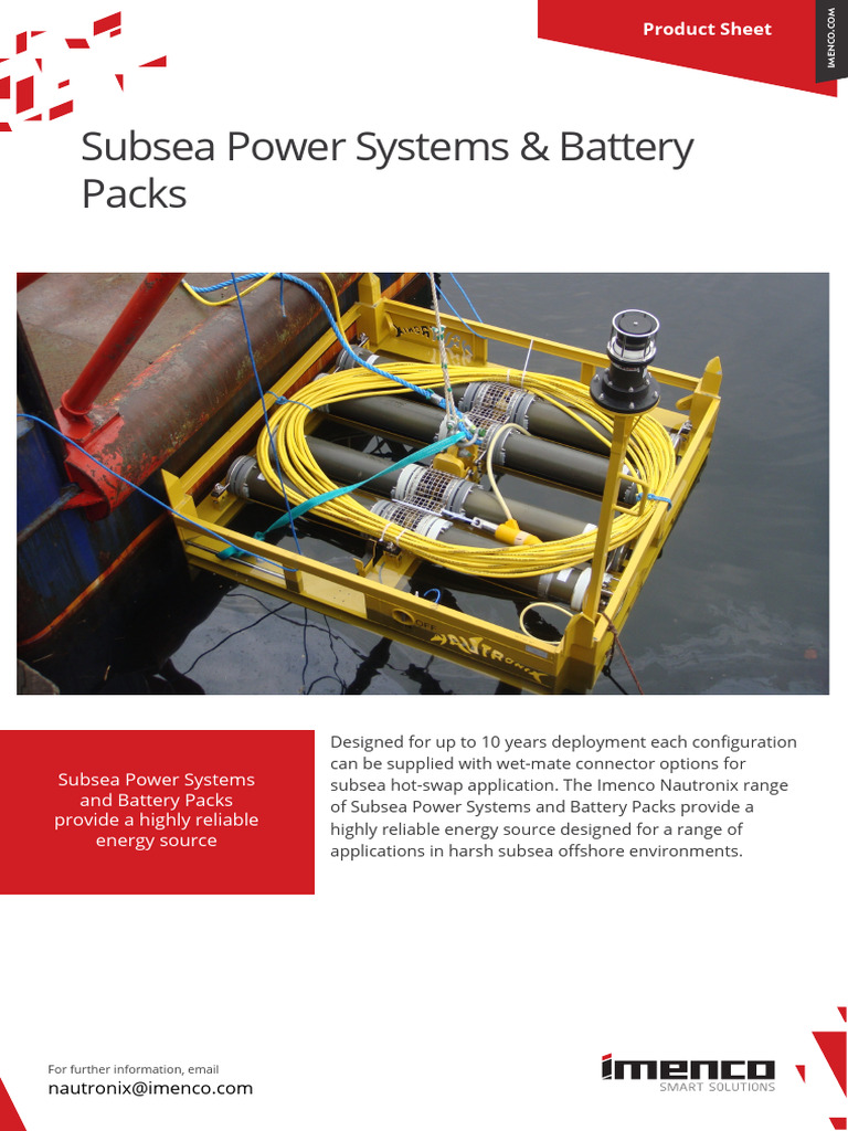 Subsea Power Systems Battery | PDF | Rechargeable Battery | Electronics