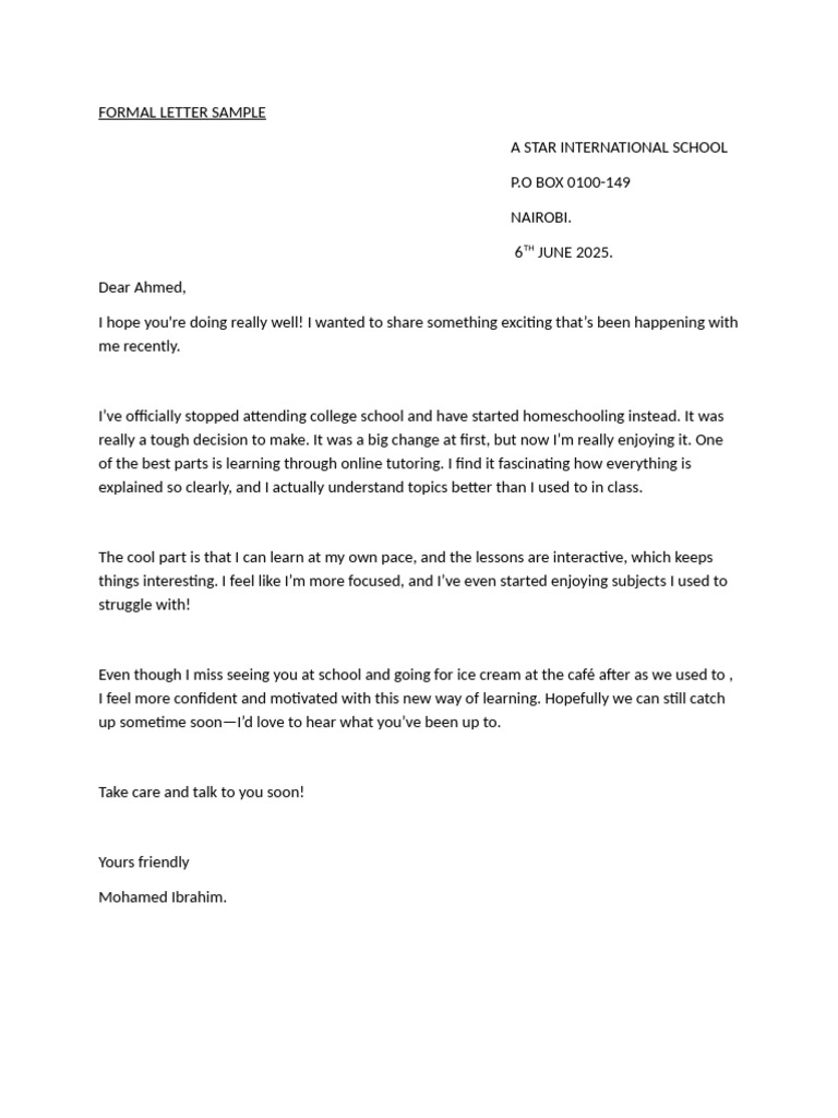 Formal Letter Sample | PDF