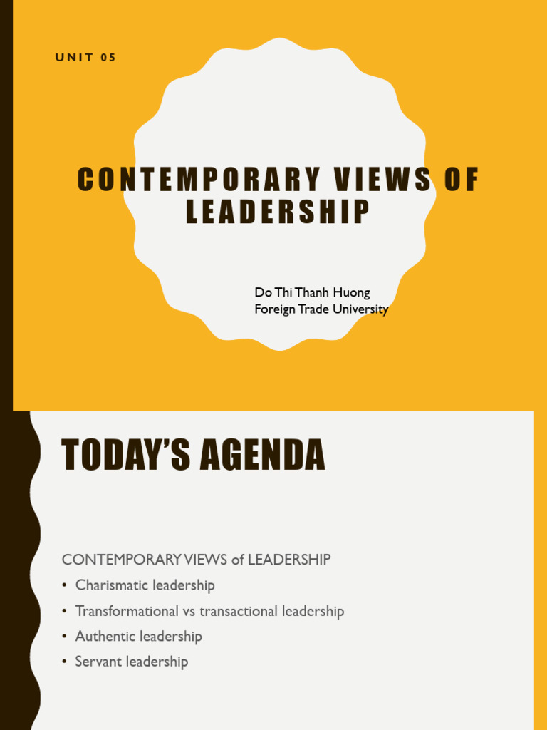 Unit05 Contemporary Views of Leadership | PDF | Transformational ...