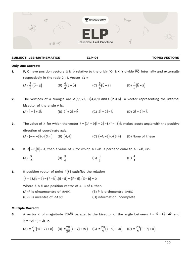Vector Algebra | PDF