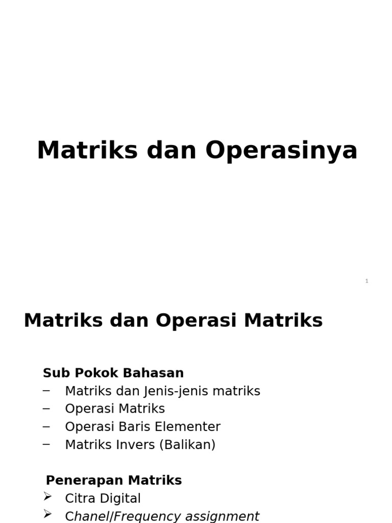 1.matriks Dan Operasi Matriks | PDF