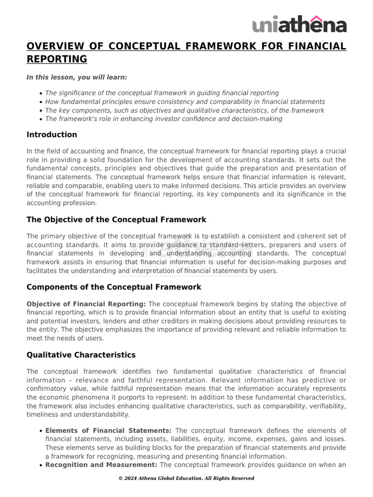 Financial Reporting Conceptual Framework | PDF | Accounting | Financial ...