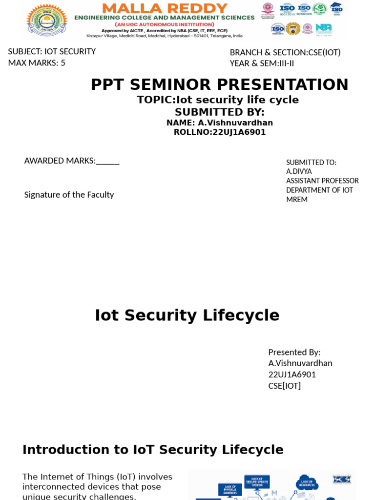IoT Security Lifecycle Overview | PDF | Security | Computer Security