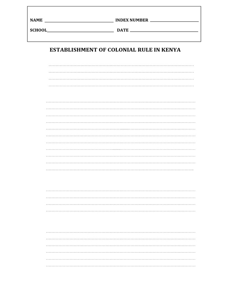 Establishment of Colonial Rule in Kenya | PDF