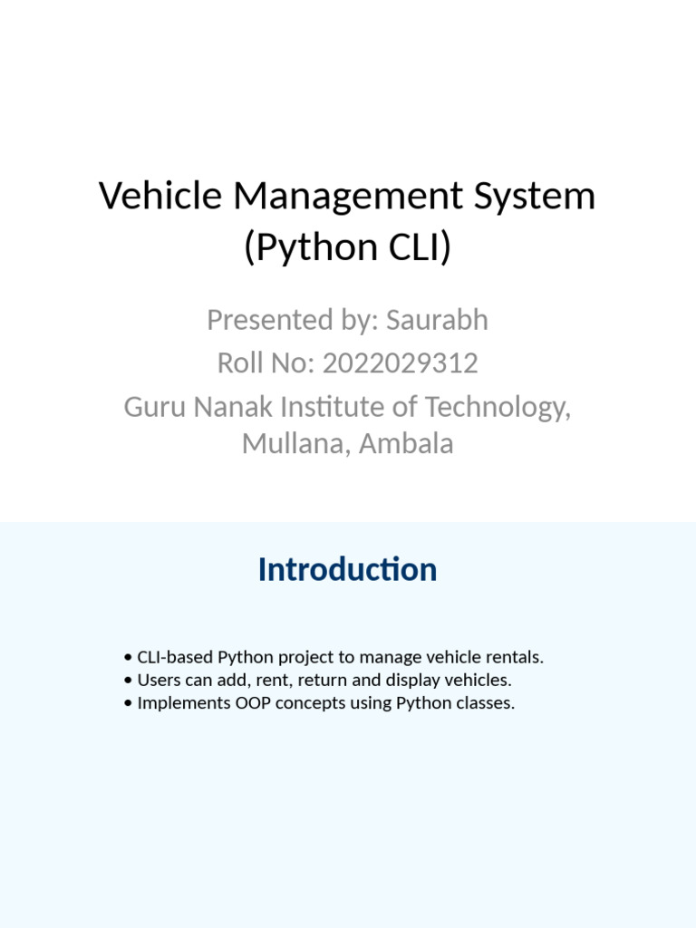 Vehicle Management System Class Diagram | PDF
