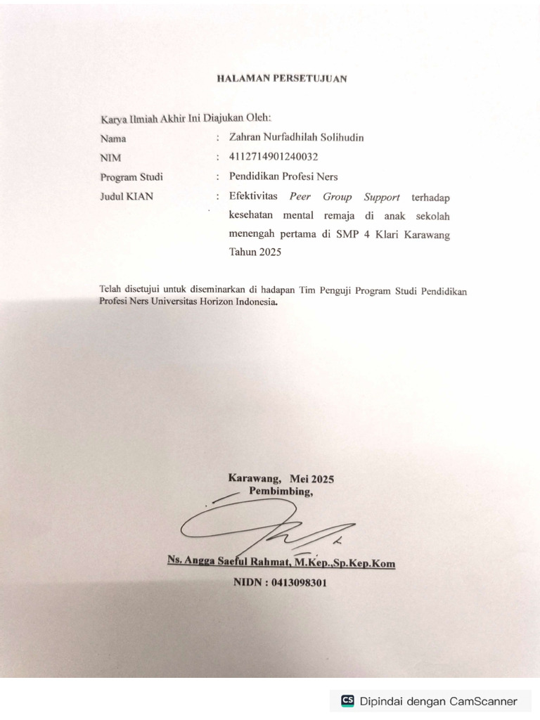 Halaman Persetujuan KIAN | PDF