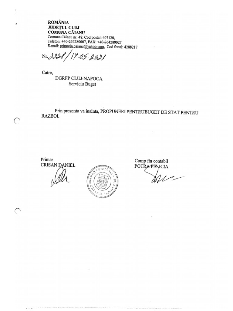 Propuneri Bugetde Razaboi | PDF