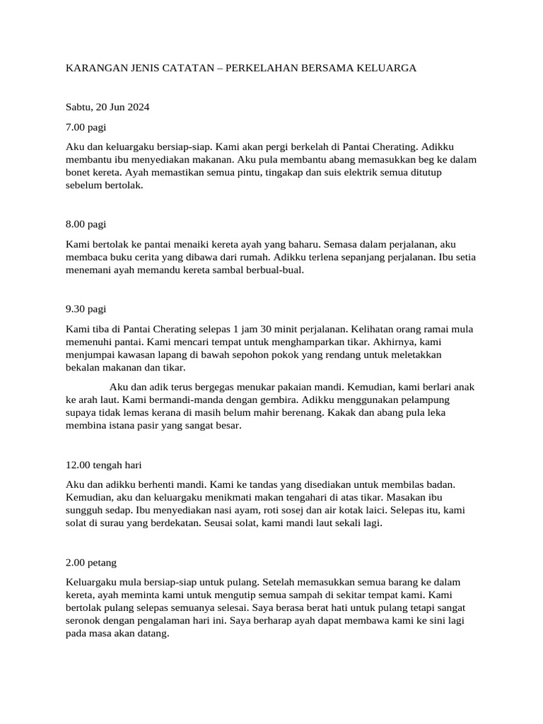 Karangan Catatan Perkelahan | PDF