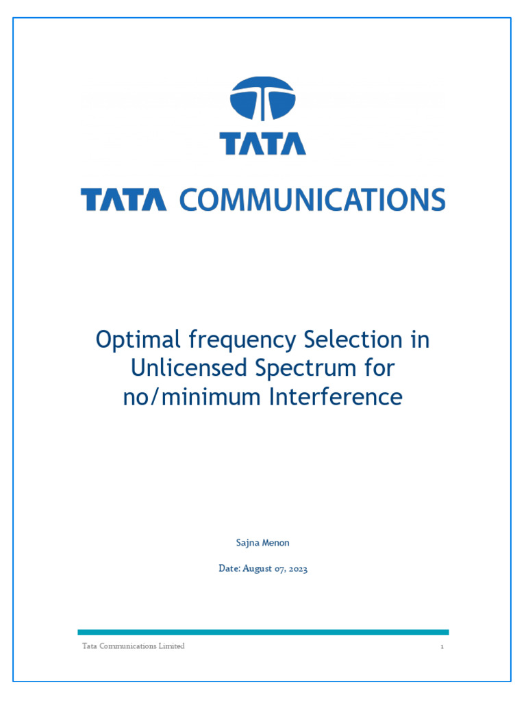 Optimal Frequency Selection in Unlicensed Spectrum For Minimum ...