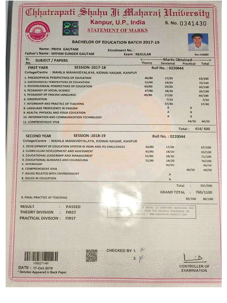 B. Ed Result - Compressed | PDF