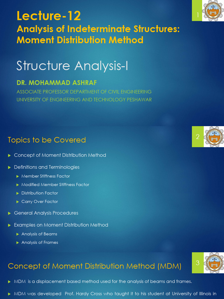 Lecture-12 - Moment Distribution Method | PDF | Applied And Interdisciplinary Physics ...